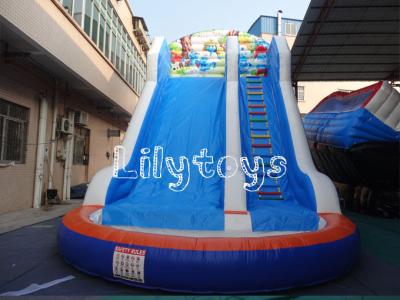 China Jogos infláveis da corrediça de água do PVC do azul 0.6mm de Smurfs com jogos de reparação à venda