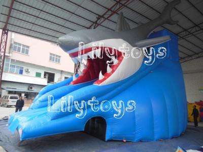 中国 屋外の膨脹可能な鮫水スライドの楽しいゲームは、膨脹可能なスライドを分かち合います 販売のため