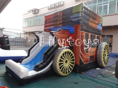 Cina castello gonfiabile/scivolo gonfiabile combinati/gonfiabili del trasporto di quattro ruote combinato in vendita