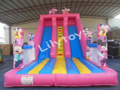 Cina Affitto dello scivolo gonfiabile di Mickey Mouse di rosa del trampolino del PVC o vendita, Silde rimbalzante gonfiabile per il gioco di bambini in natura in vendita