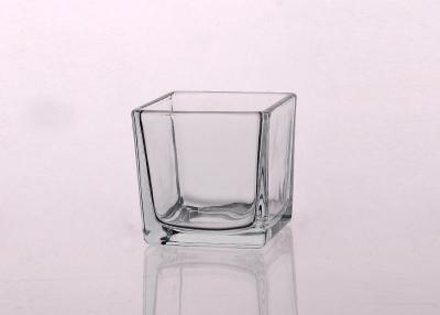 中国 透明な正方形の厚いガラス蝋燭ホールダー10ozの上dia 82mm機械Mader 販売のため