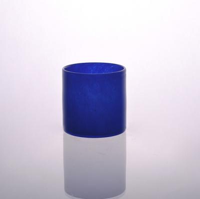 Cina Supporto di candela votivo di vetro blu soffiato mano di Fashional con artigianale elaborato in vendita