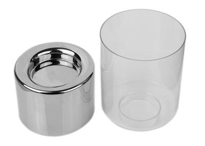 Cina I supporti di vetro dei candelieri di nozze, supporti di candela di vetro del tealight con gli ss stanno/base in vendita