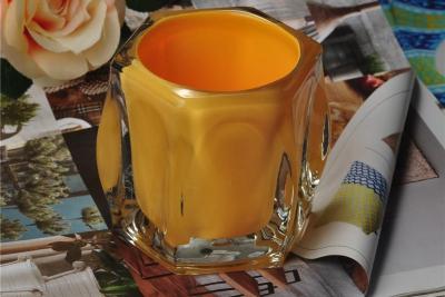 Cina Il colore ha spruzzato i supporti di vetro interni del candeliere per Tealight o la cera che fa, forma di esagono in vendita