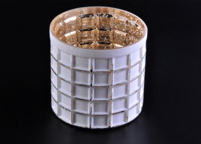 Cina Mercury ha placcato i porta-candela di vetro spruzzati bianco, modello quadrato in vendita