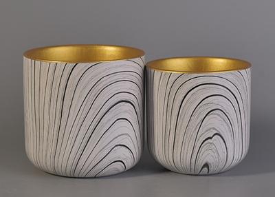 China Eco - Vriendschappelijke Ceramische de Kaarshouders van het Luipaardpatroon met het Gouden binnen Schilderen Te koop