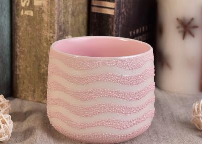 China Pérola cor-de-rosa ofício gravado vitrificado da vela frascos cerâmicos especiais decorativos à venda