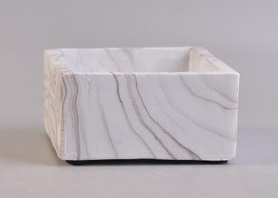 China Het korte vierkante van de kaarscontainers van de shteight concrete bemerkte soja grijze marmeren effect Te koop