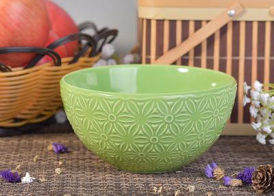 China Lichtgroene in reliëf gemaakte druk ceramische kaars die kom voor huisdecoratie maken Te koop