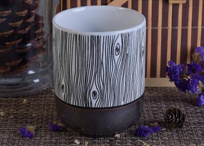 China De hand Geschilderde van de de Kaarshouder van het Boompatroon Ceramische Kruik van de de Bodem Ceramische Kaars Glanzende Grijze Te koop