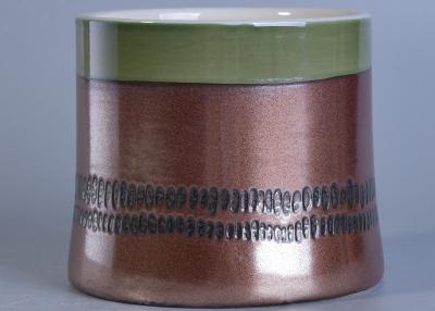China Brown vitrificou a decoração home superior verde dos círculos cerâmicos dos castiçais à venda