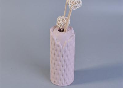 China Garrafa cerâmica tecida rosa do difusor do aroma do teste padrão de Matt para a fragrância home à venda