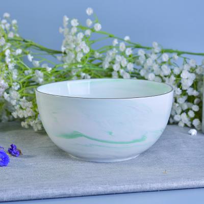 中国 装飾OEMサービスと結婚する緑の大理石の陶磁器の蝋燭ボールの容器 販売のため
