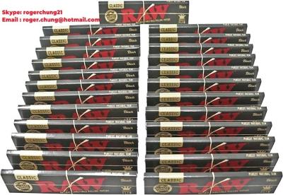 RAW Black Kingsize Slim Rolling Paper Slow Burning Papers Full Box of 50 Packs