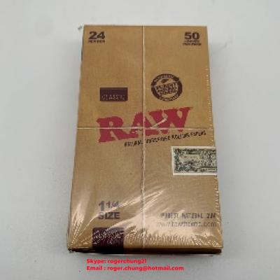 RAW Brown 1¼ Rolling Paper Slow Burning Papers Full Box of 24 Packs