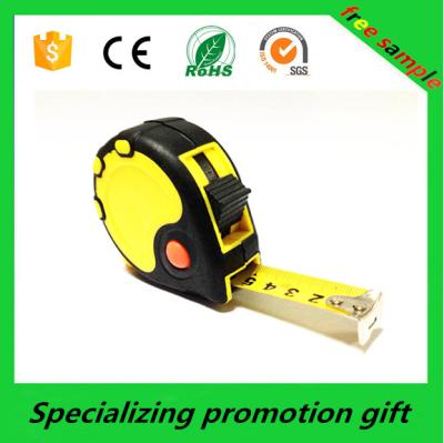 China Fita métrica retrátil de aço da fita do amarelo do botão vermelho com revestimento de TPR à venda