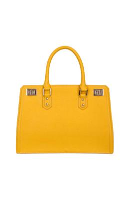 中国 明るく黄色い Saffiano レディース本革のハンドバッグ Gionar 販売のため