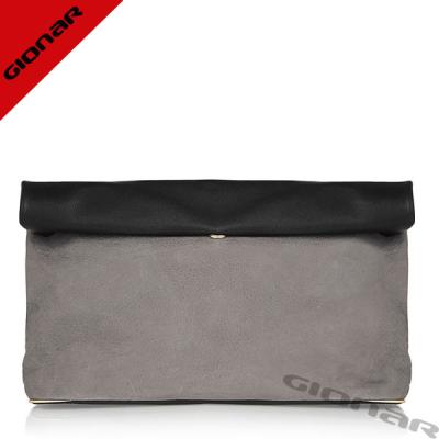 Cina Borse reali fatte a mano delle signore delle pochette del cuoio delle pecore, cuoio abbronzato verdura più molle in vendita