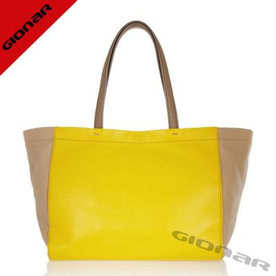 Cina Borse bicolori del cliente del cuoio genuino di Pebbled per le donne, borsa di totalizzatore di cuoio del cliente in vendita