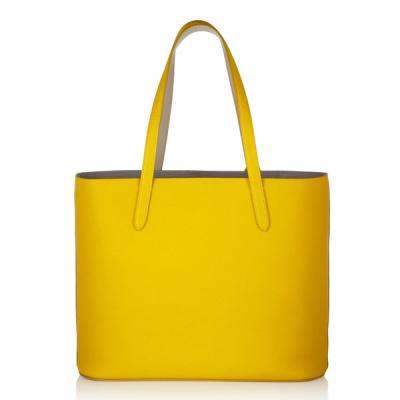 Cina Nessuna borsa di cuoio gialla luminosa del cliente del rivestimento/borsa di totalizzatore di stile modo della donna in vendita
