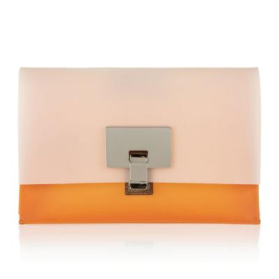 Cina Pochette di cuoio materiali trasparenti di colore di Candy, chiusura d'argento del lucchetto, etichetta privata in vendita