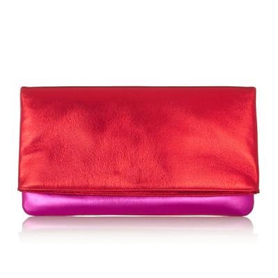 Cina Rosso ed OEM di stile di estate di cuoio metallica morbida delle pochette della pesca bello in vendita