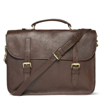 Cina Borsa di cuoio per il computer portatile, borsa di cuoio della cartella degli uomini di colore scuro del messaggero degli uomini di affari in vendita