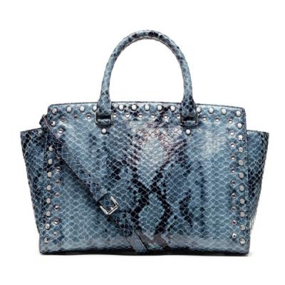 Chine Le sac à main imprimé par cuir de Madame cuir véritable de serpent de vache avec de la fausse pierre de goujons, coutume font à vendre