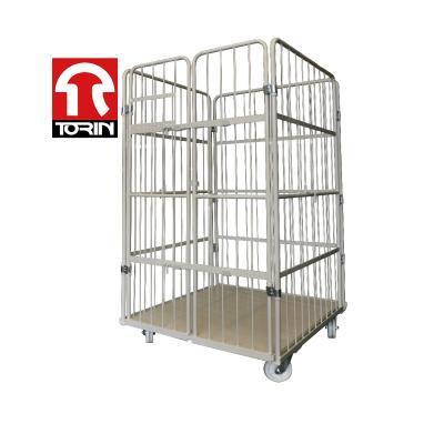 China Torin Dz268 High Quality Foldable Storage Container With Wheels, Storage Cart, Metal Wire Mesh Container for sale