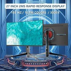 China High Performance 27 Inch 2K Gaming Monitor RGB Lighting Wide Screen Curved Design with 165Hz Refresh Rate for Gamers for sale