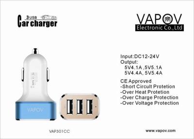 Cina Caricatore dell'automobile di USB del porto della lega 5.4A 3 di AL per iPhone5 iPhone6 e la galassia Note3 di Samsung in vendita