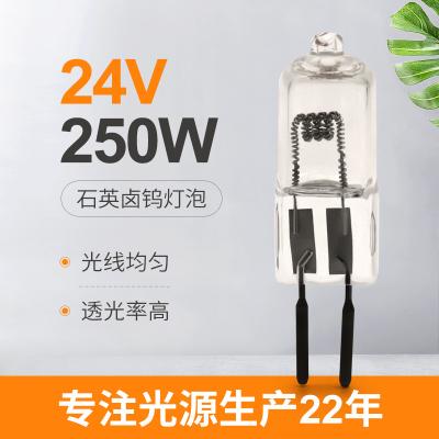 Cina 24V fase della lampada di proiezione dell'alogeno della lampadina del quarzo da 250 watt che accende l'incavo di 50hours GY6.35 in vendita