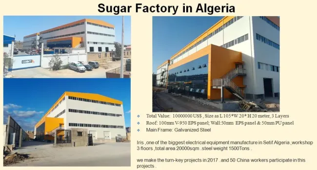 High Strength Clear Span Steel Frame Structure Warehouse Office Building