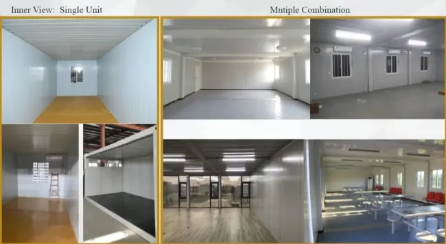 Glass Curtain Wall Prefab Steel Frame Container Office Showroom House