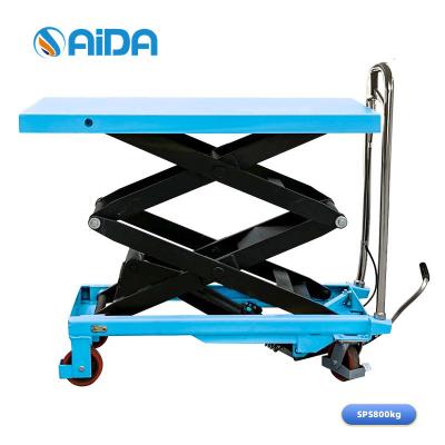 China Aida Duurzame 800 kg dubbel schaar Lifting Platform Trolley voor soepele opheffing Te koop