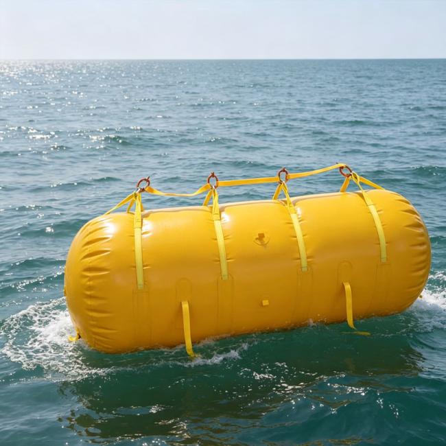 Marine salvage lift bag close-up detail