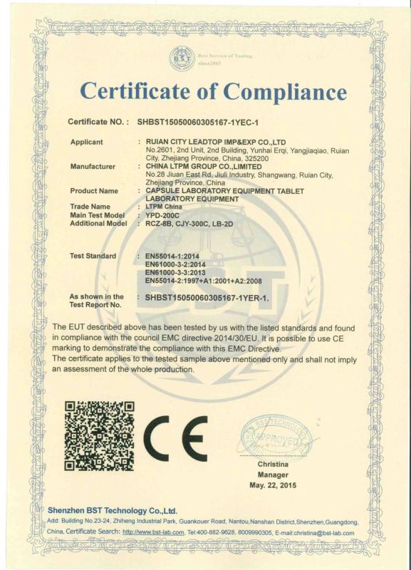 CE - Leadtop Pharmaceutical Machinery