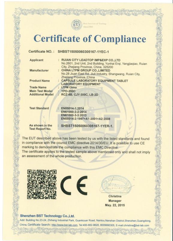 CE - Leadtop Pharmaceutical Machinery