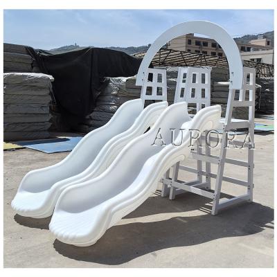 Chine Double toboggan extérieur avec arc Blanc équipement de jeu doux toboggan plastique à vendre
