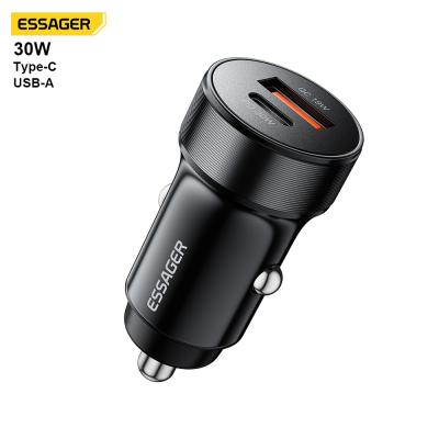 Cina Caricabatterie da auto USB C 30W PD QC3.0 a doppia porta 12V-24V Ricarica rapida in vendita