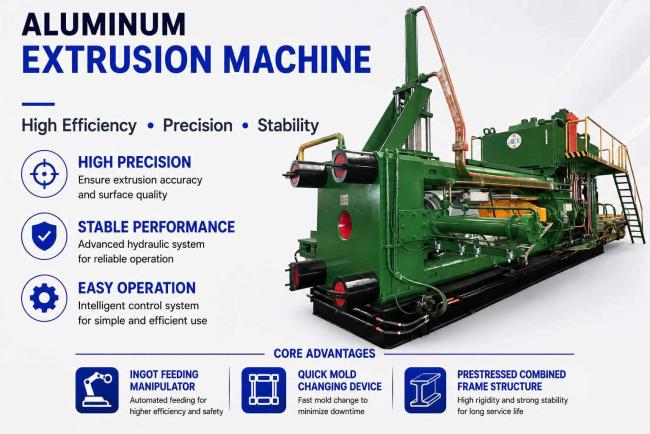Huanan aluminum extrusion machine with short-stroke back loading structure design