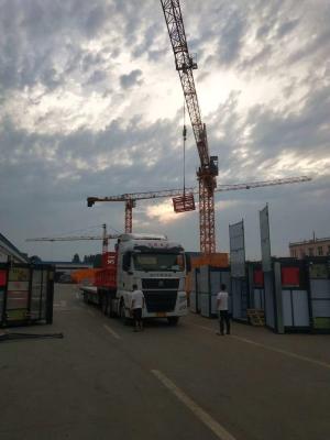 China Building 8 Tons 60m Flat Top Tower Crane PLC Control 1.6*1.6*3m Mast for sale