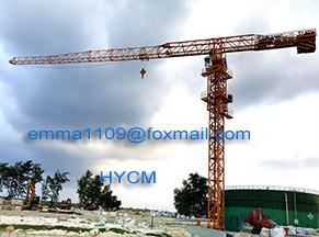 China Building 8 Tons 60m Flat Top Tower Crane PLC Control 1.6*1.6*3m Mast for sale