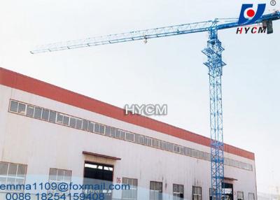 China Building 8 Tons 60m Flat Top Tower Crane PLC Control 1.6*1.6*3m Mast for sale