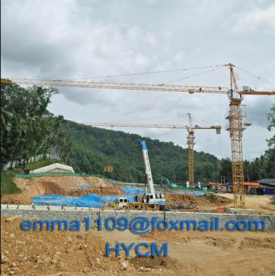 중국 6톤 부하 TC6012 해머헤드 타워 크레인 60mts Jib 재판매 목적으로 판매용