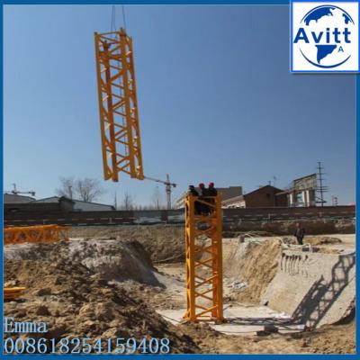 Cina Gru a torre a testa martello QTZ63 TC5013 5T Carico 35.5m Altezza libera Sezione montante S24 in vendita