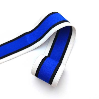 China Free Sample Modern Pattern Elastic Webbing Custom Fancy Jacquard Web Band Polyester Yarn-dyed Elastic Band for sale