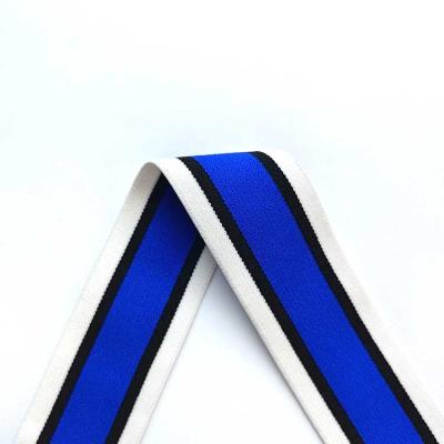 China Free Sample Modern Pattern Elastic Webbing Custom Fancy Jacquard Web Band Polyester Yarn-dyed Elastic Band for sale