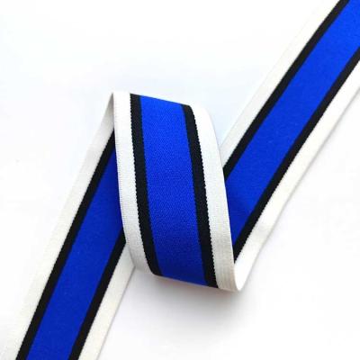 China Free Sample Modern Pattern Elastic Webbing Custom Fancy Jacquard Web Band Polyester Yarn-dyed Elastic Band for sale