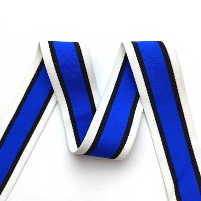 China Free Sample Modern Pattern Elastic Webbing Custom Fancy Jacquard Web Band Polyester Yarn-dyed Elastic Band for sale